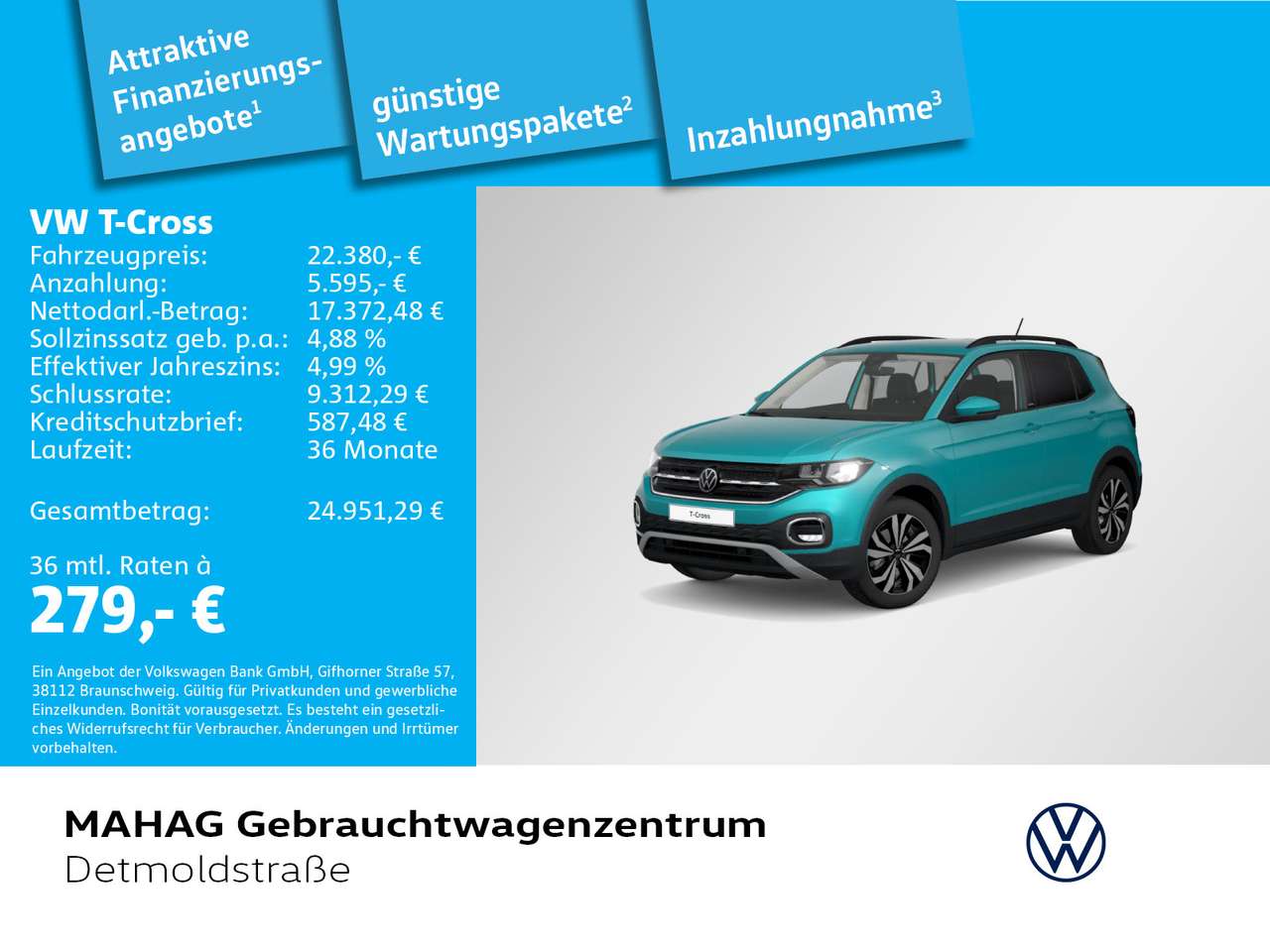 Volkswagen T-Cross ACTIVE 1.5 TSI Navi ParkPilot App DSG de 2021, 22 ...