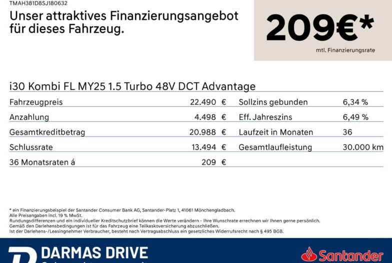 Hyundai i30 i30 Kombi FL MY25 1.5 Turbo 48V DCT Advantage de 2025, 18 ...